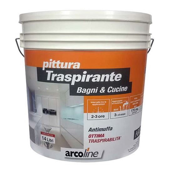 PITTURA ARCOLINE, ACRILICA, TRASPIRANTE, PER BAGNI E CUCINE, EFFETTO ...